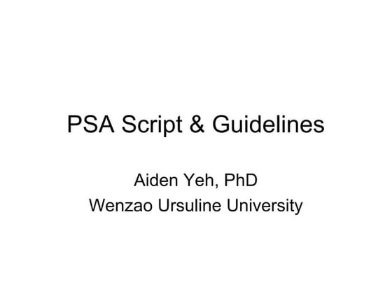 PSA examples | PPTX | First Aid | Injuries