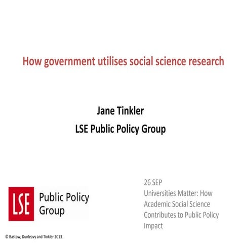 Jane Tinkler presentations