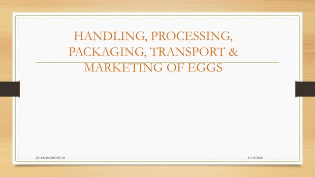 Grading and quality parameters of eggs | PPTX
