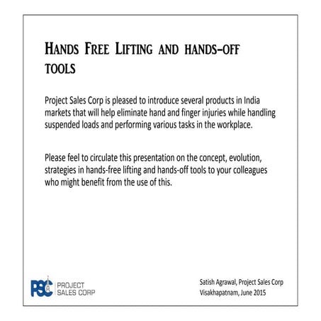 PSC Hands free lifting and hands off tools 2015 | PDF