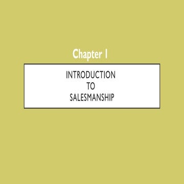 professional salesmanship chapter 1 (introduction) ppt | PPTX