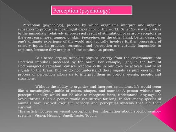 Visual perception 1 | PPT