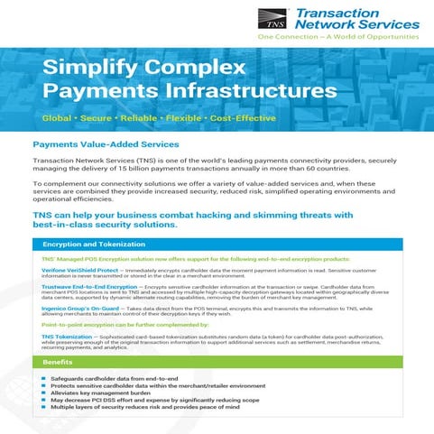 TNS Payments Value Added Services Brochure November 2015 | PDF