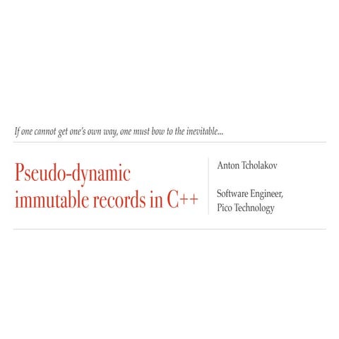 Pseudo Dynamic Immutable Records In C Ppt 8370
