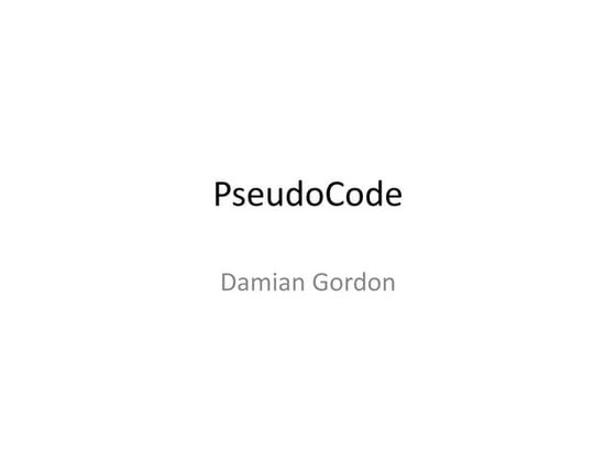 Pseudocode And Flowchart Examples Ppt