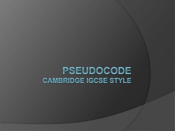 Pseudocode And Flowchart Examples Ppt