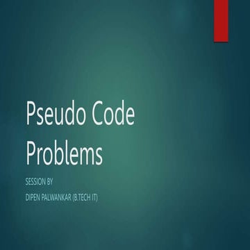 Pseudo code session ok testing 1234567890 | PPTX
