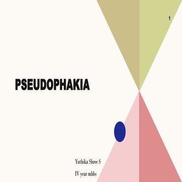 PSEUDOPHAKIA PPT OPTHALMOLOGY for MBBS UG | PPTX