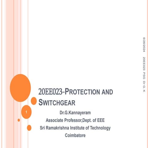 Protection and Switch Gear Introduction Relay PPT ppt | PPT