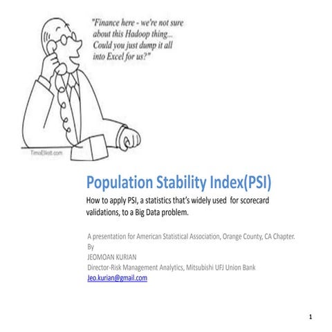 Population Stability Index(PSI) for Big Data World | PPT