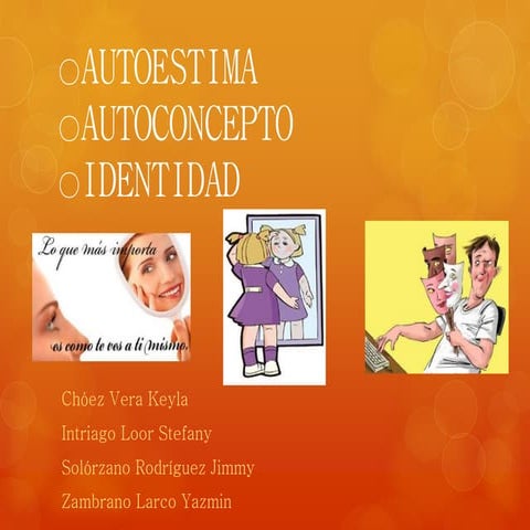 Autoestima, autoconociemiento, identidad. | PPTX