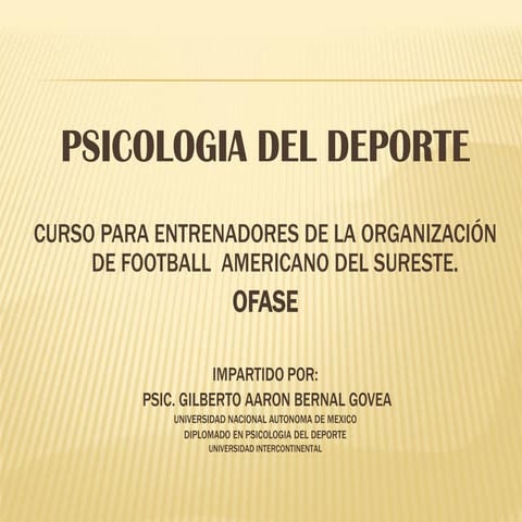 Psicología deportiva Gilberto Bernal | PDF