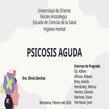 PSICOSIS AGUDA LISTO. Sus distintos tipos, diagnóstico y tratamiento | PPTX