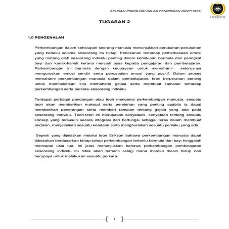 EDUP3103 : TEORI PSIKOSOSIAL ERIK ERIKSON | PDF