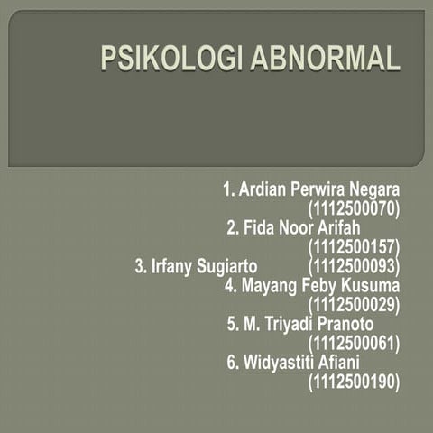 Psikologi abnormal | PPTX
