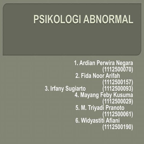 Psikologi abnormal | PPTX