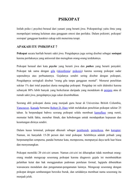 Makalah kelompok 7 post power syndrome and psykopat | PPT