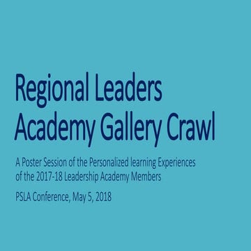 Regional Leaders Academy Gallery Walk, May 5, 2018 | PPT