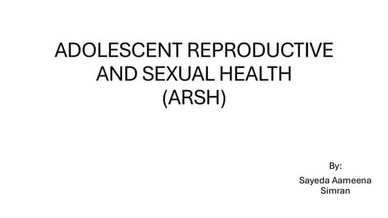 Arsh programme | PPT | Pregnancy | Reproductive Health