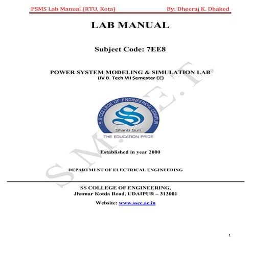 Psms lab manual | PDF