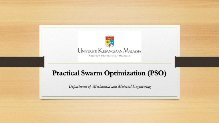 Practical Swarm Optimization Pso 6516