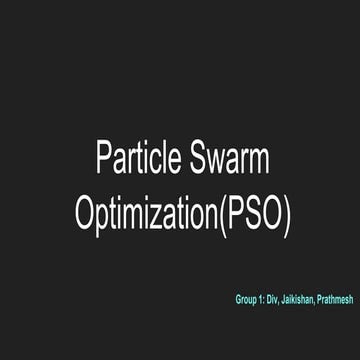 Particle Swarm Optimization Pso Ppt Presentation Pptx Computer Software And Applications