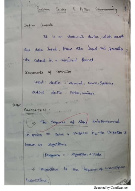 Ge8151 Problem Solving And Python Programming Unit I Pdf 1087