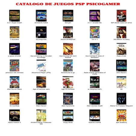 Psp games list | DOCX