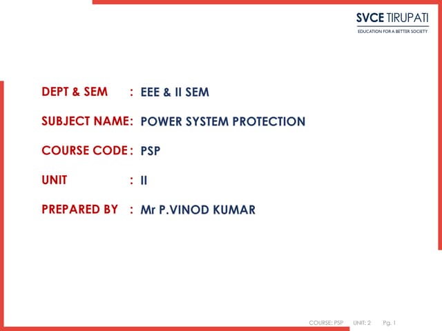 Over current Relays | PPTX