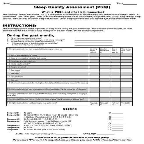 PSQI | PDF