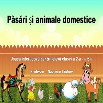 Pasari si animale domestice din ograda mea | PPT