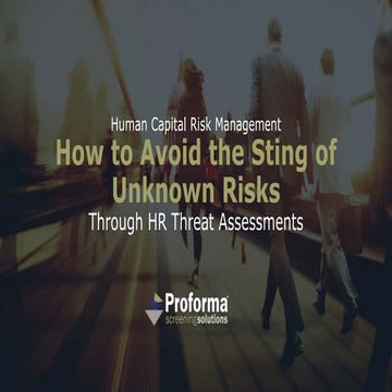 How to Avoid the Sting of Unknown Risks | PPT
