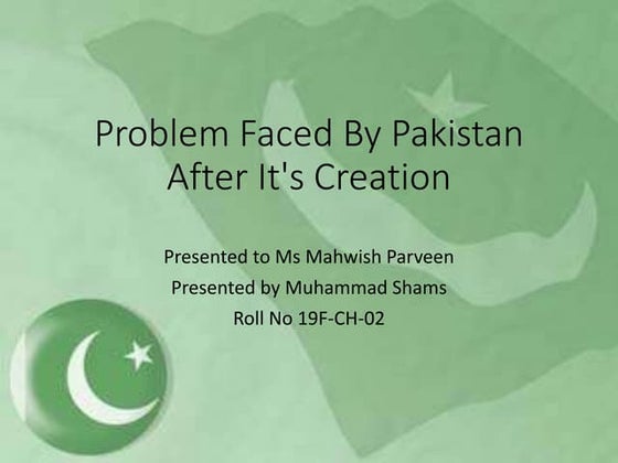 Initial problems of pakistan | PPTX