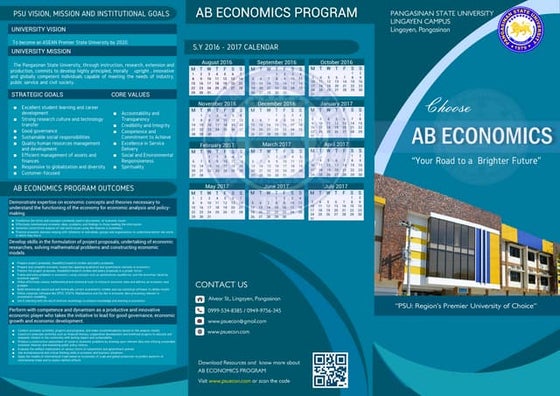 BA Economics Program Brochure SY 2020 - 2021 | PPT
