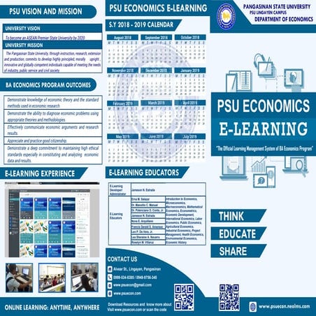 PSU Economics E-learning Brochure | PPT