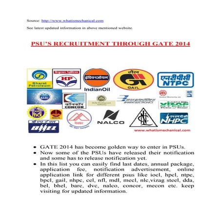 Psu recruitment through gate 2014 | DOCX