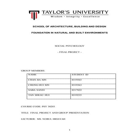 Psy final project | PDF