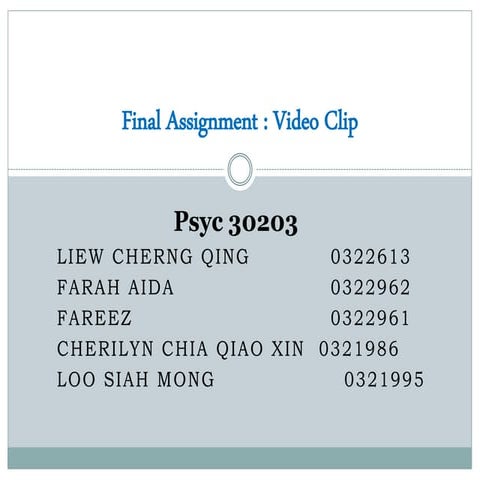 Psychology final presentation slide | PPTX