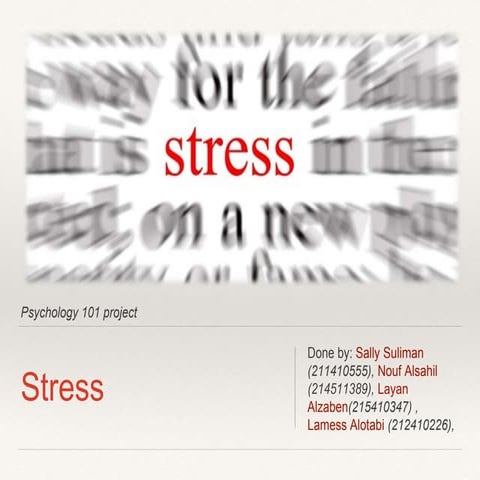 Psy 101 project (Stress) | PPTX