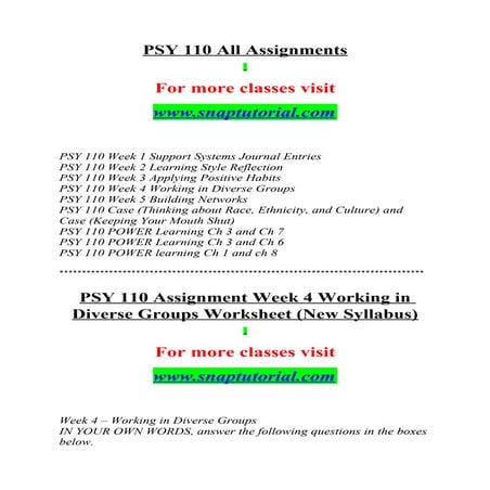 PSY 110 uop Enhance teaching - snaptutorial.com | College Planning | College Education