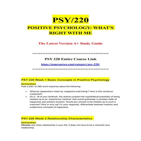 Psy 220 psy220 | PDF