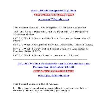 PSY 250 STUDY Education Counseling / psy250study.com
