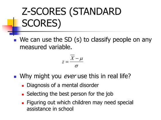 Types of Scores & Types of Standard Scores | PPTX