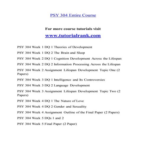 PSY 304 Inspiring Innovation/tutorialrank.com