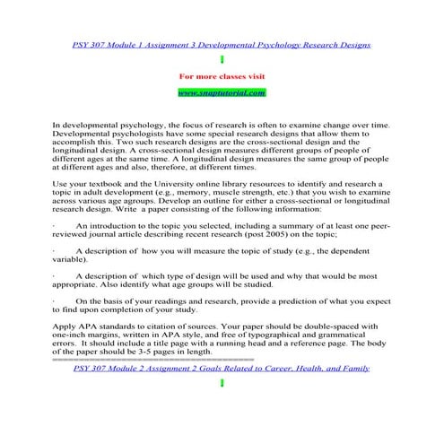 Psy 307 Massive Success / snaptutorial.com