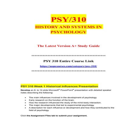 Psy 310 psy310 | PDF