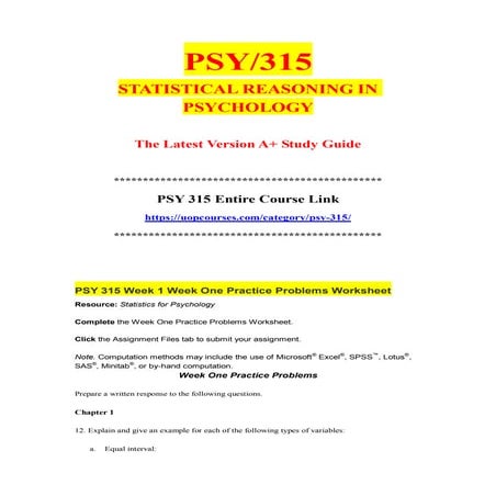 Psy 315 psy315 | PDF