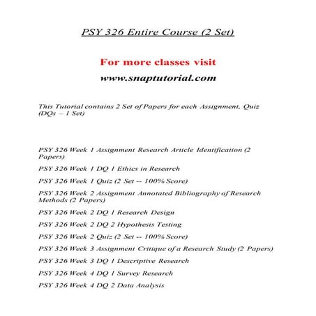 PSY 326 Exceptional Education - snaptutorial.com