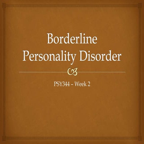BODERLINE PERSONALITY DISORDER | PPTX
