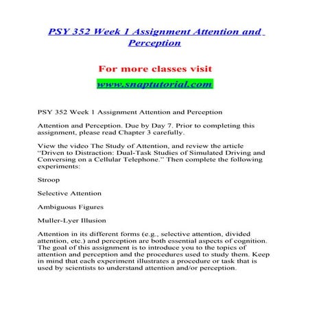 Psy 352 Exceptional Education / snaptutorial.com